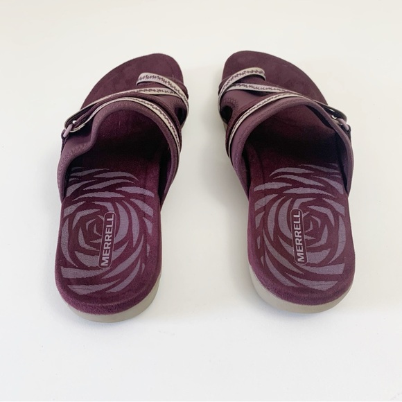 Merrell | Shoes | Merrell Terran 3 Post Toe Loop Burgundy Sandals ...
